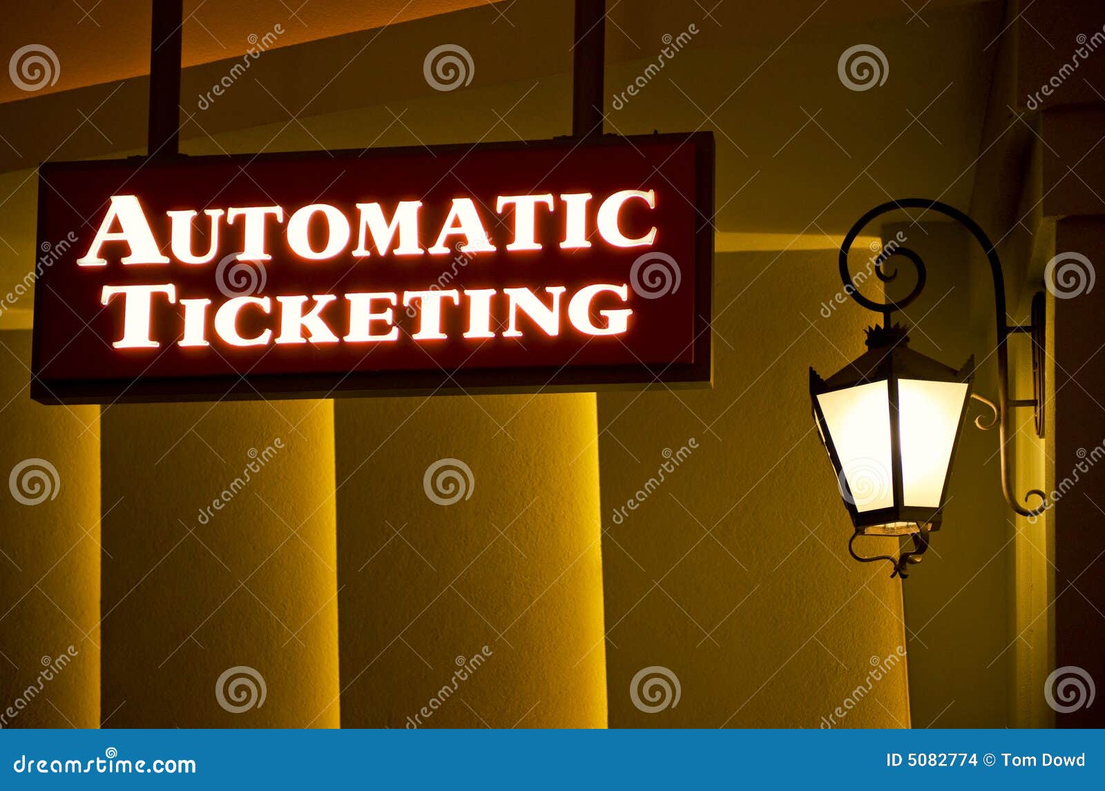 Lighted Theater Ticket Sign Stock Photo - Image of streetlamp, color ...
