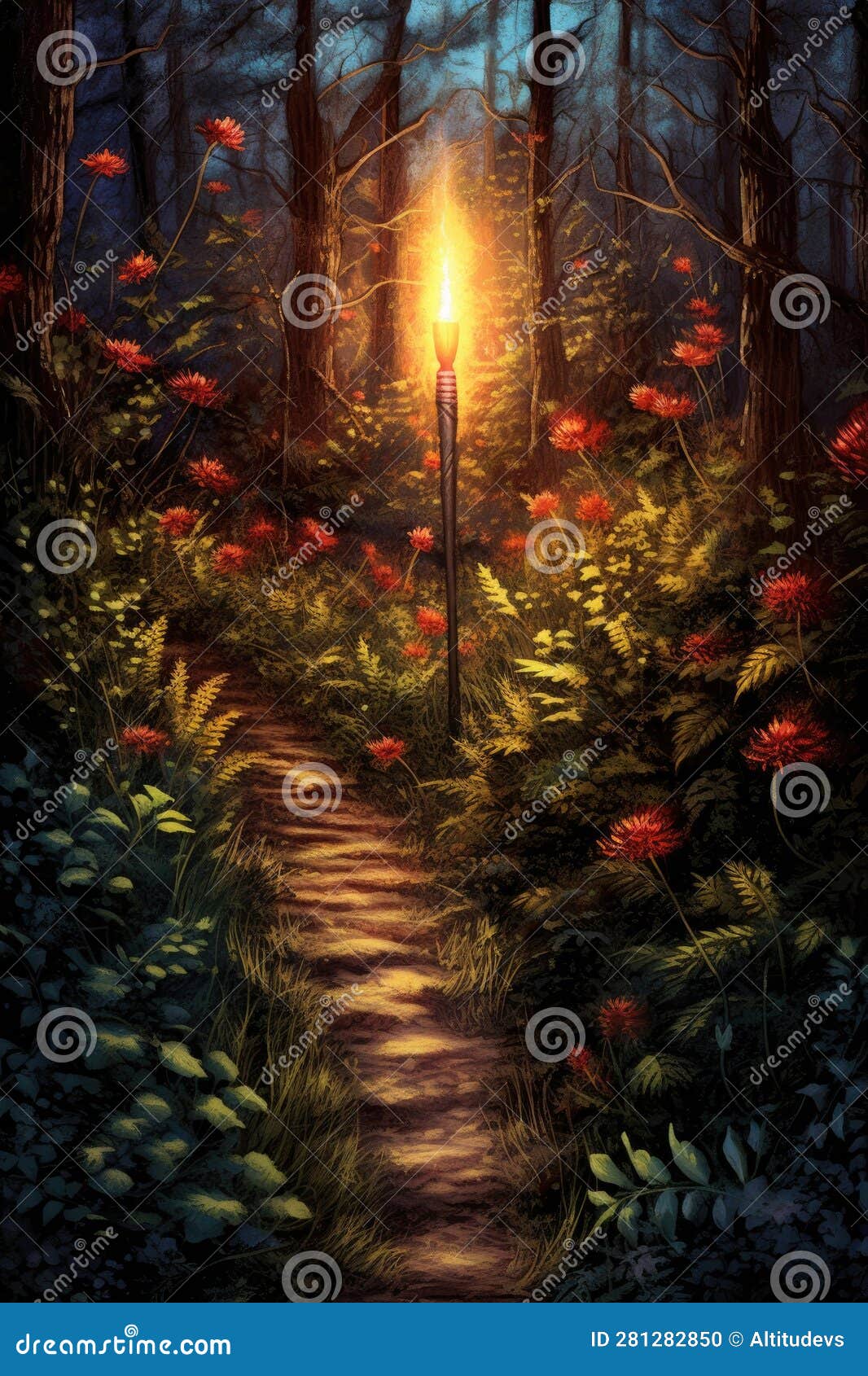 Pathway Lighted Circle Royalty-Free Illustration | CartoonDealer.com ...