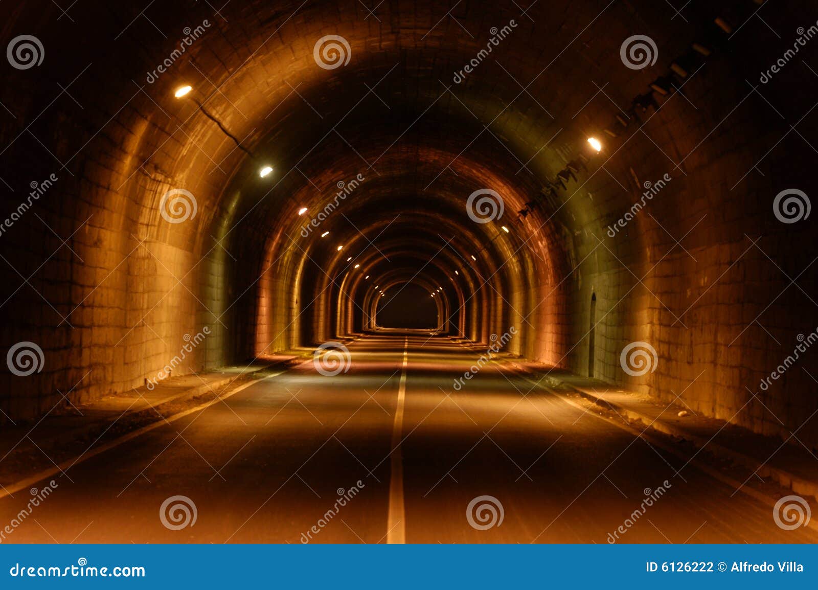 Lighted tunnel stock photo. Image of tunnel, tube, roadway - 6126222