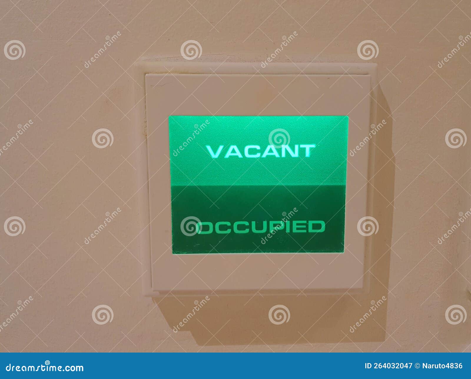 Lighted vacant indicator stock image. Image of closet - 264032047
