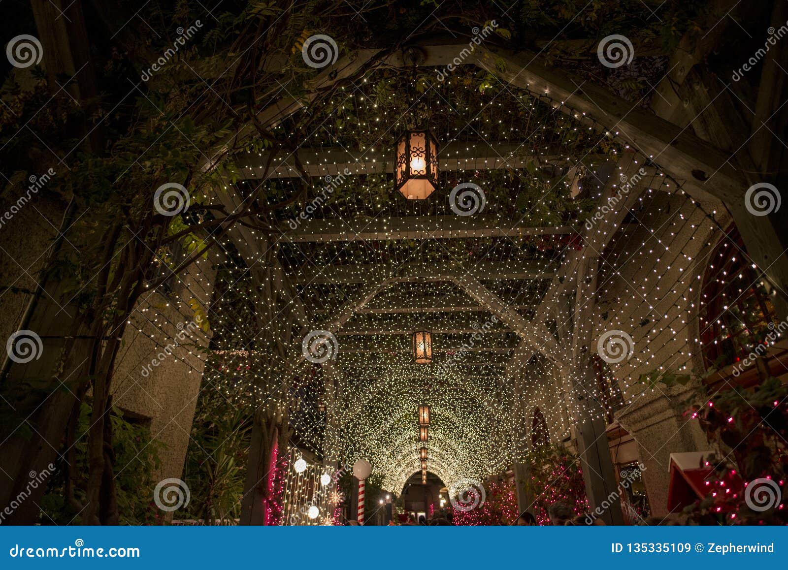 Lighted walkway stock image. Image of path, lights, full - 135335109