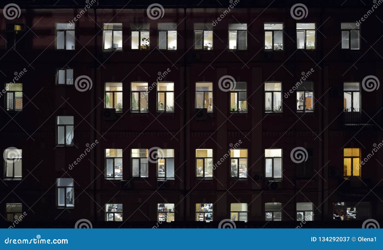 Office working till late stock image. Image of facade - 134292037