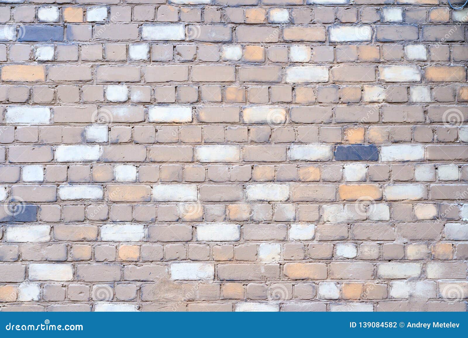 Lightened Brick Wall, Bricks of Different Color and Tone Stock Photo ...