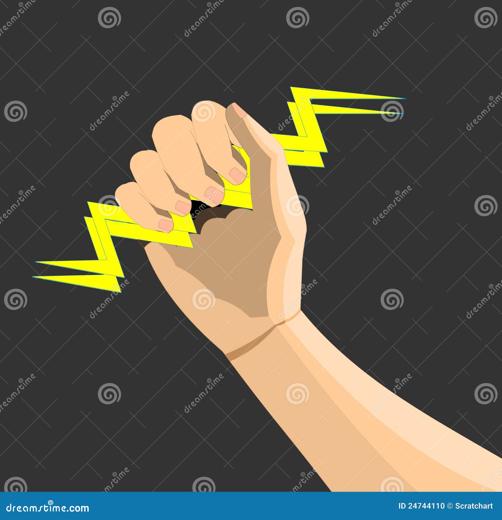 Lightening in Hand stock illustration. Illustration of protest - 24744110