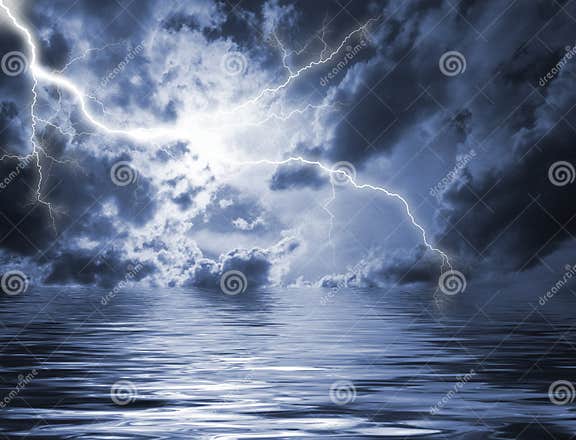 Lightening in heavy sky stock photo. Image of nature, night - 7499652