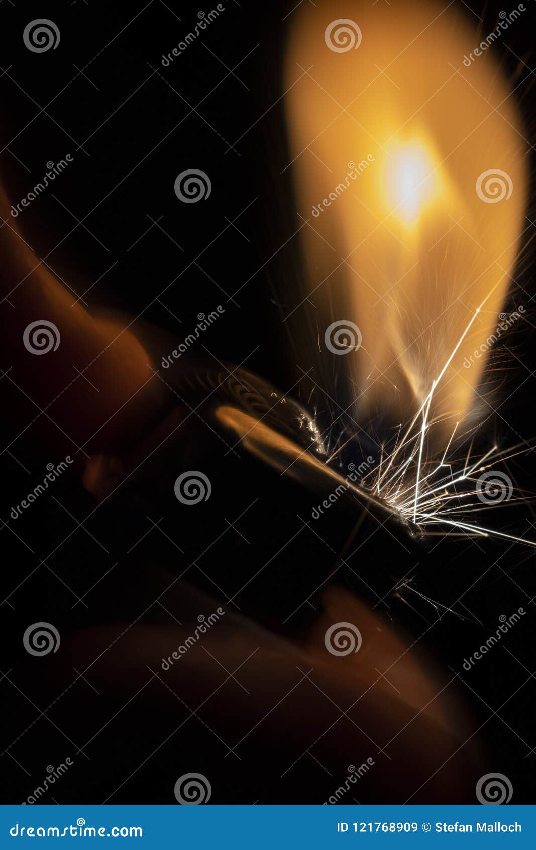 A Lighter Being Lit in the Dark Stock Image - Image of candle, closeup ...