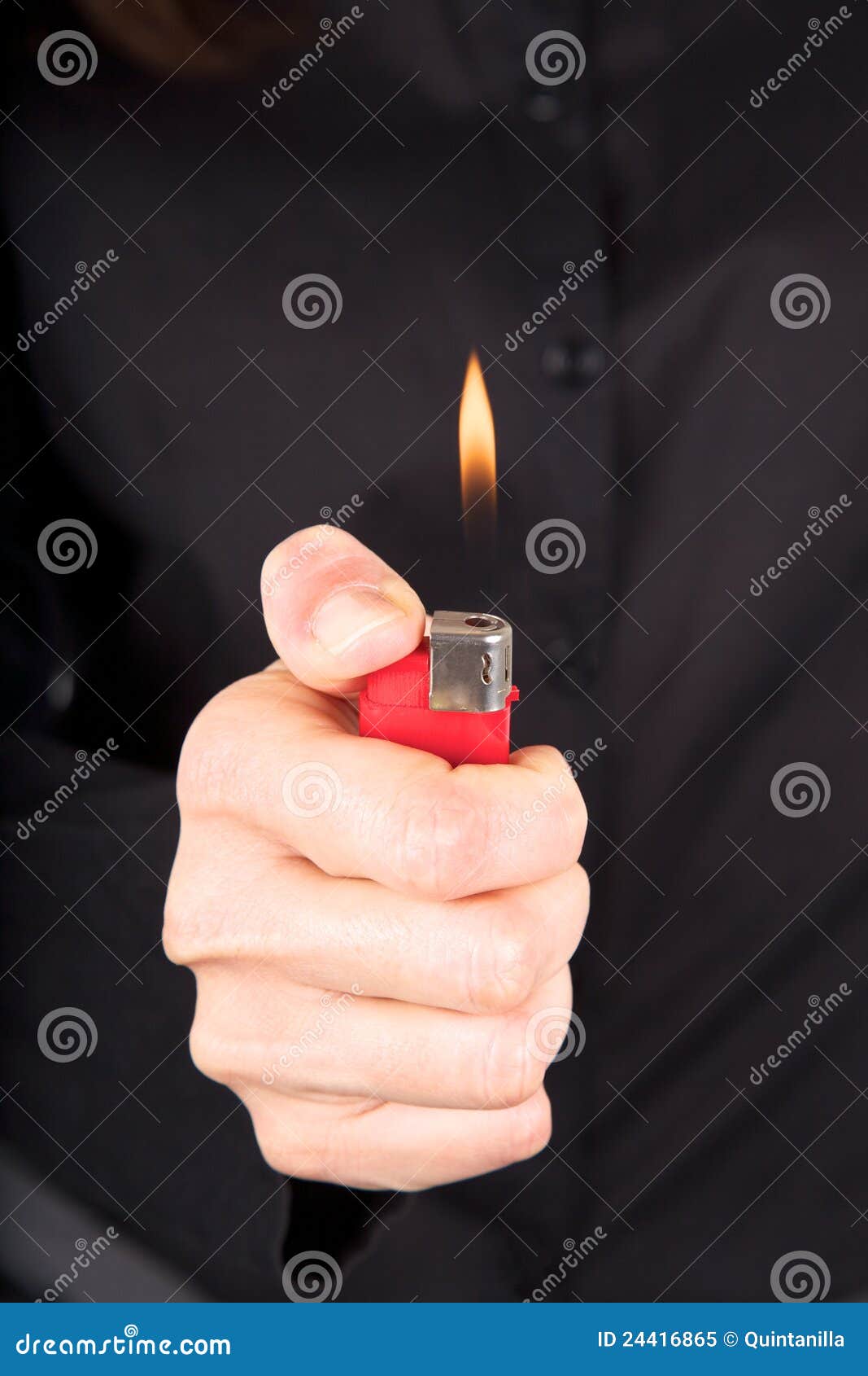 Lighter on Black Background Stock Image - Image of hold, flicker: 24416865