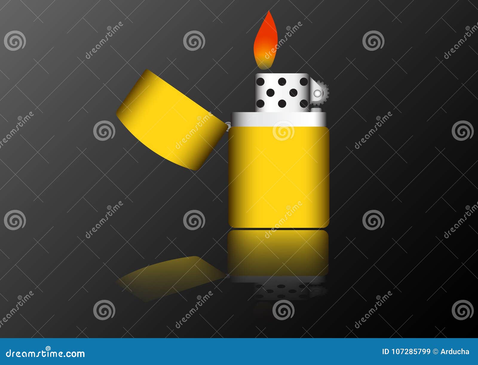 Lighter Design Vector Object with Shadow Mirror Effect Stock Vector ...