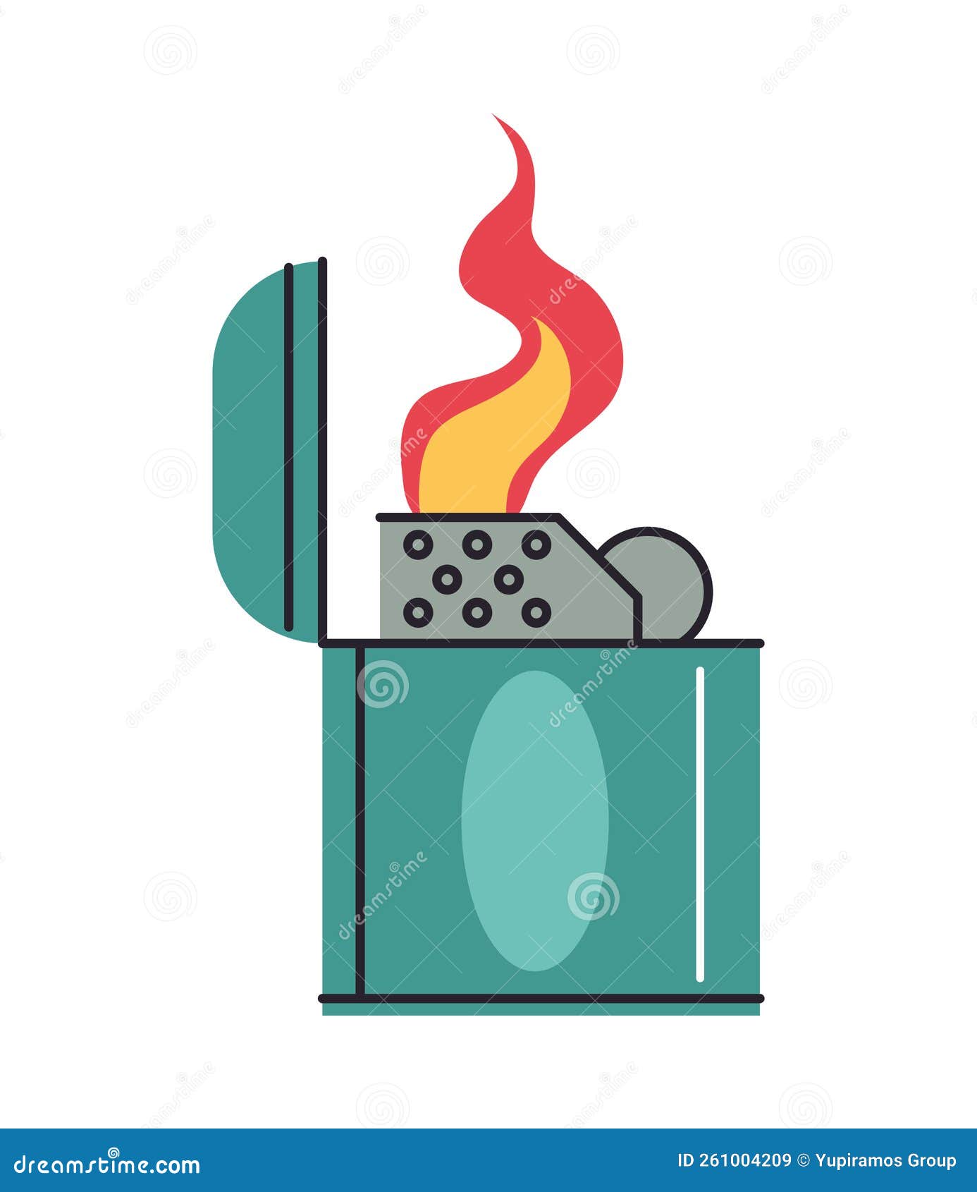Lighter fire flame stock vector. Illustration of fire - 261004209