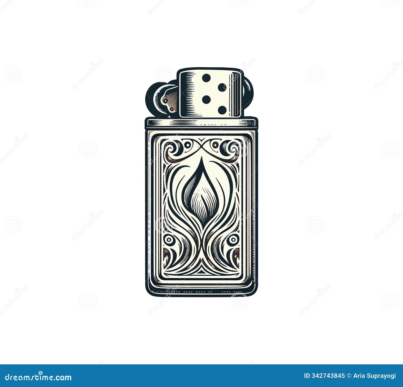 Lighter Fire Hand Drawn Vector Graphic Asset Stock Vector ...