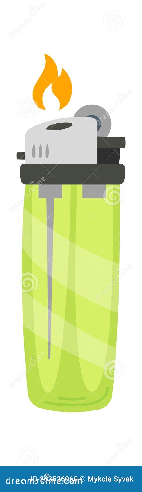 Lighter Flat Icon Flame on Incendiary Device Stock Vector ...