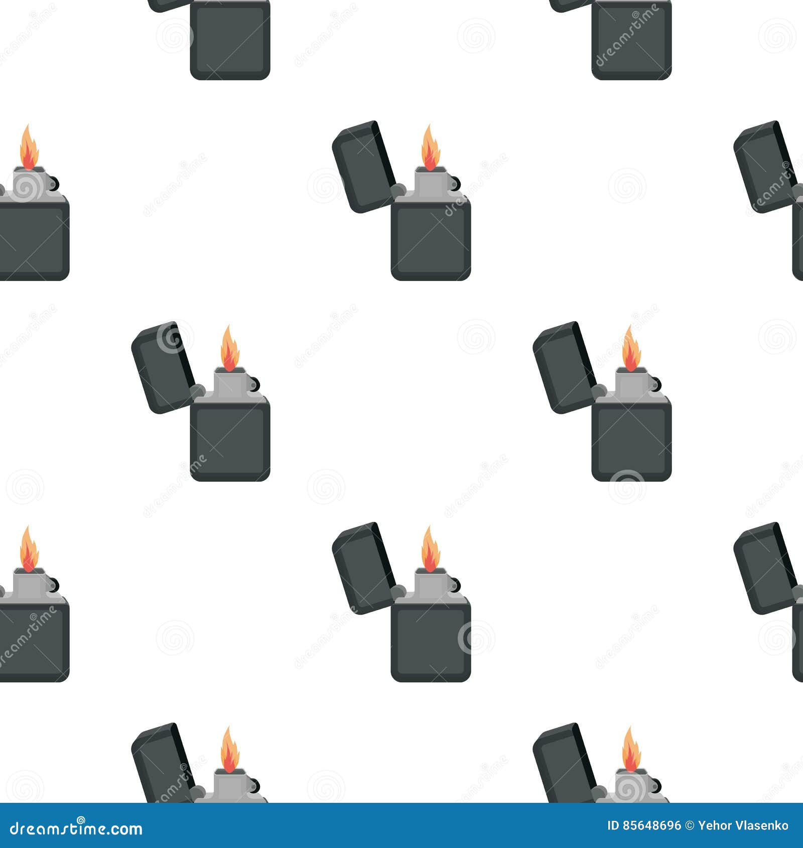Lighter Icon in Cartoon Style on White Background. Light Source Pattern ...