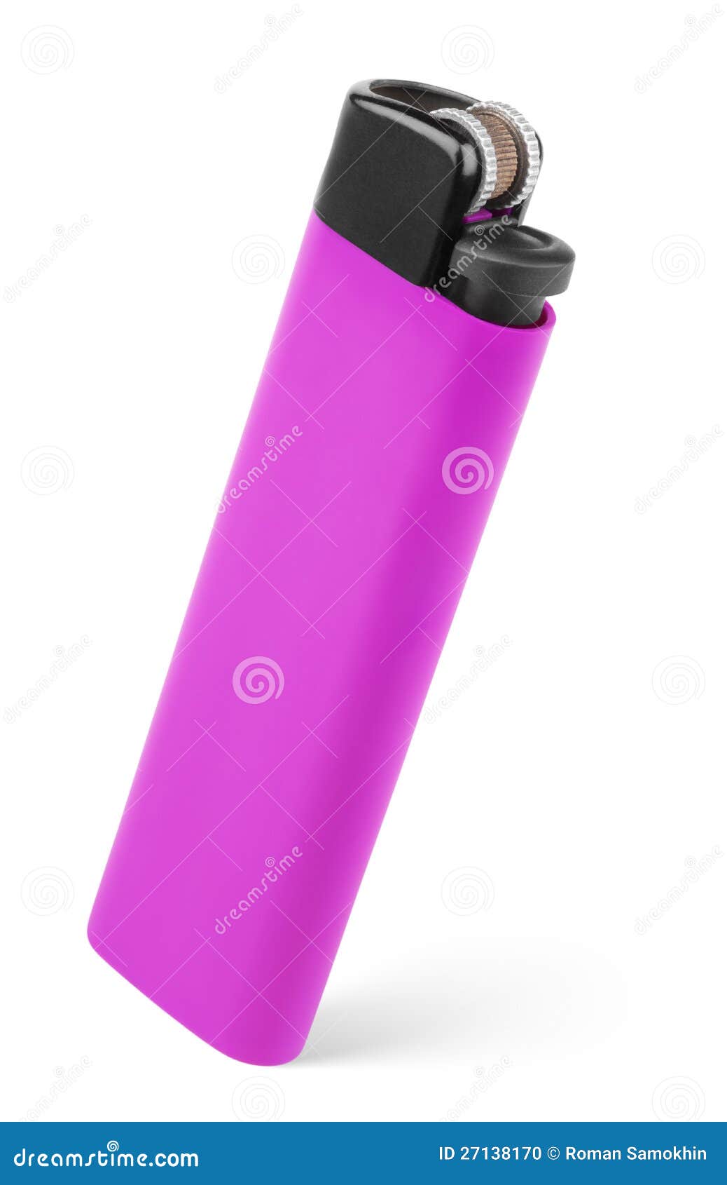Lighter Stands Vertically on White Stock Photo - Image of flint ...