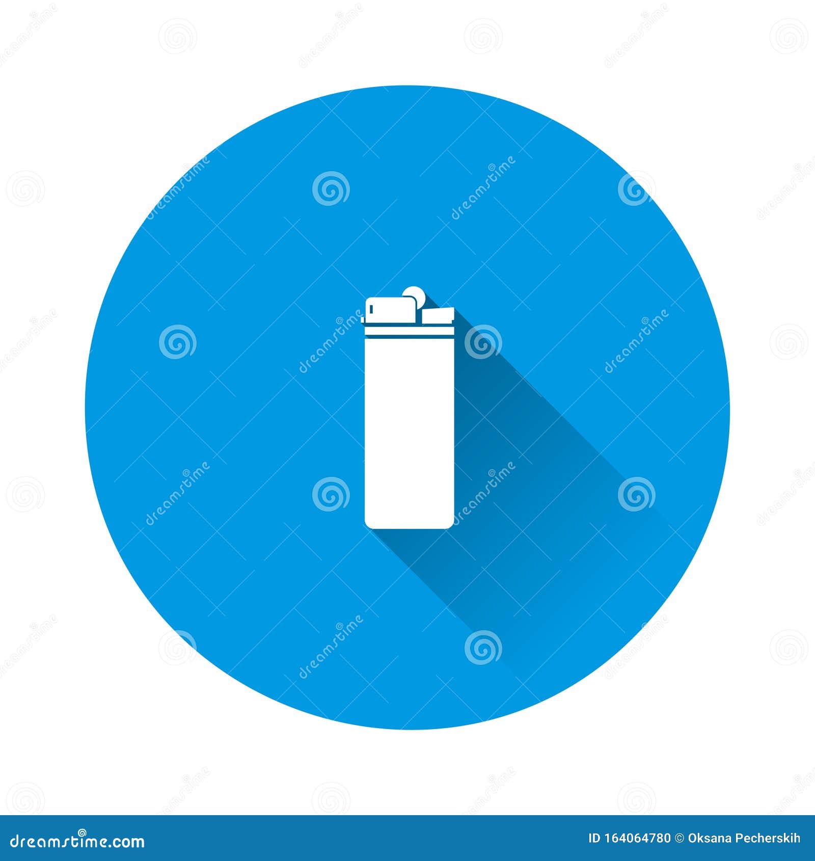 Lighter Vector Icon on Blue Background. Flat Image with Long Shadow ...