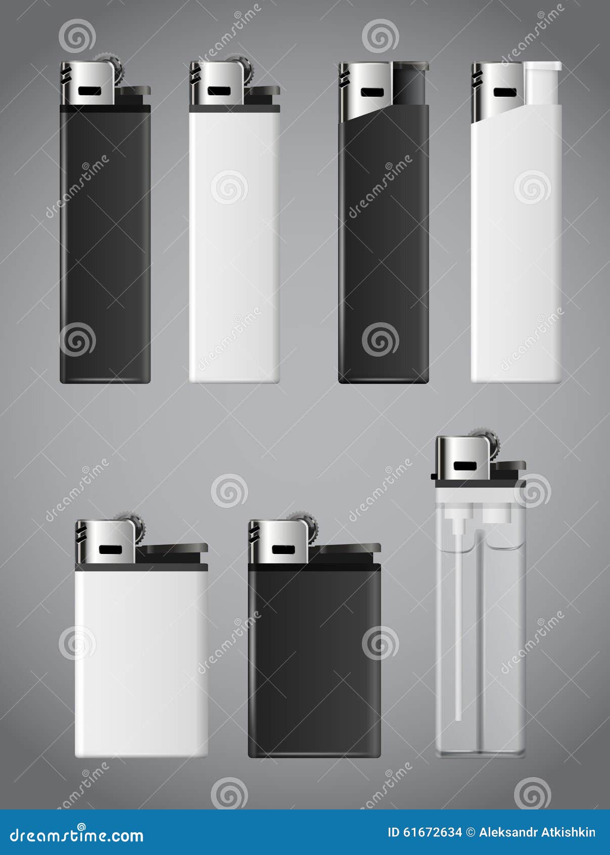 Lighters Set Vector Illustration Isolated On White Background ...