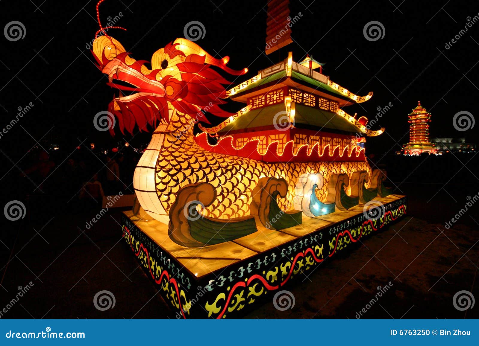 Lightful Dragon in Chinese Lantern Festival Stock Photo - Image of ...
