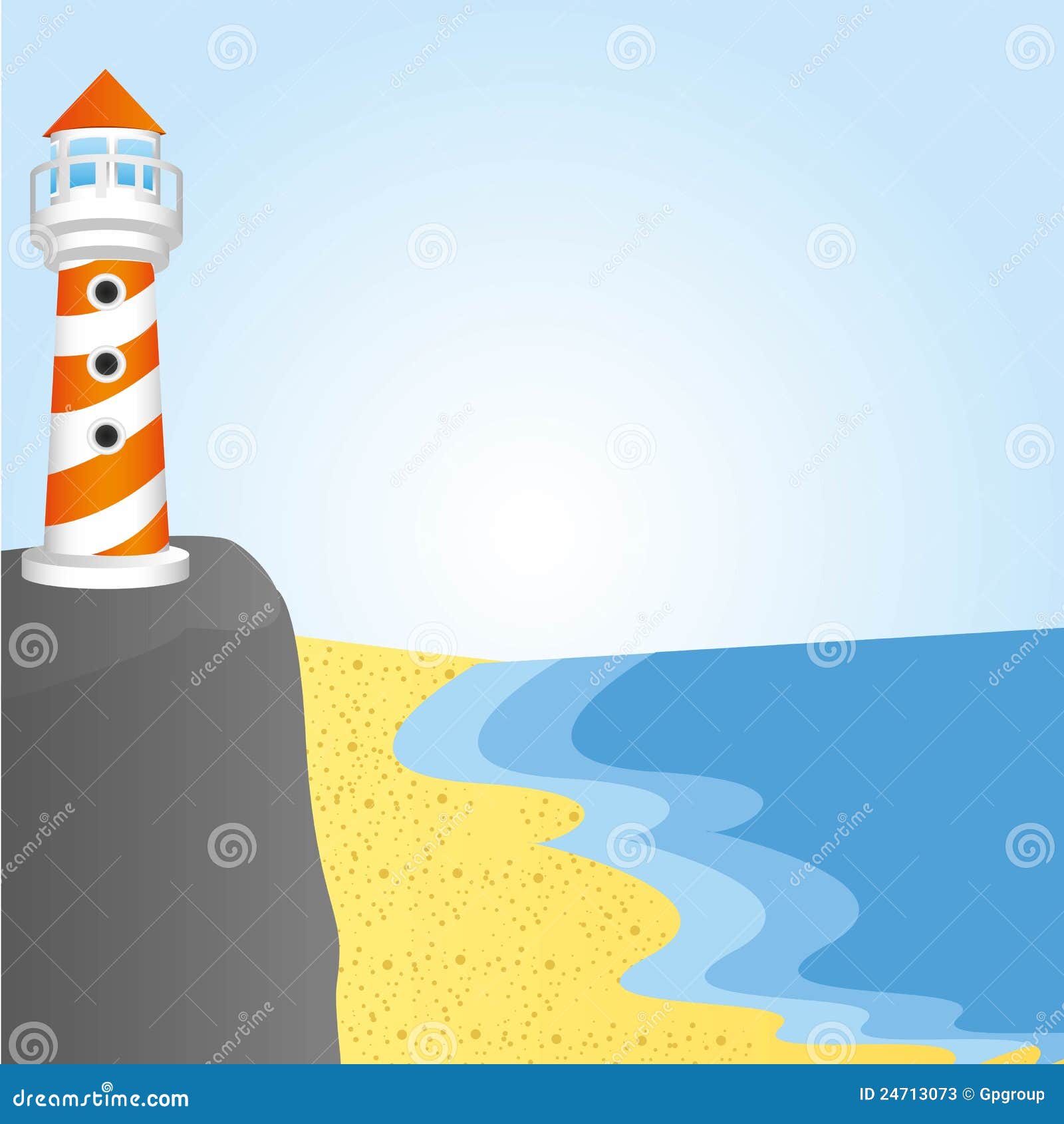 Lighthouse On Top Of Cliff Or Bluff WPA Art Deco Poster Vector ...