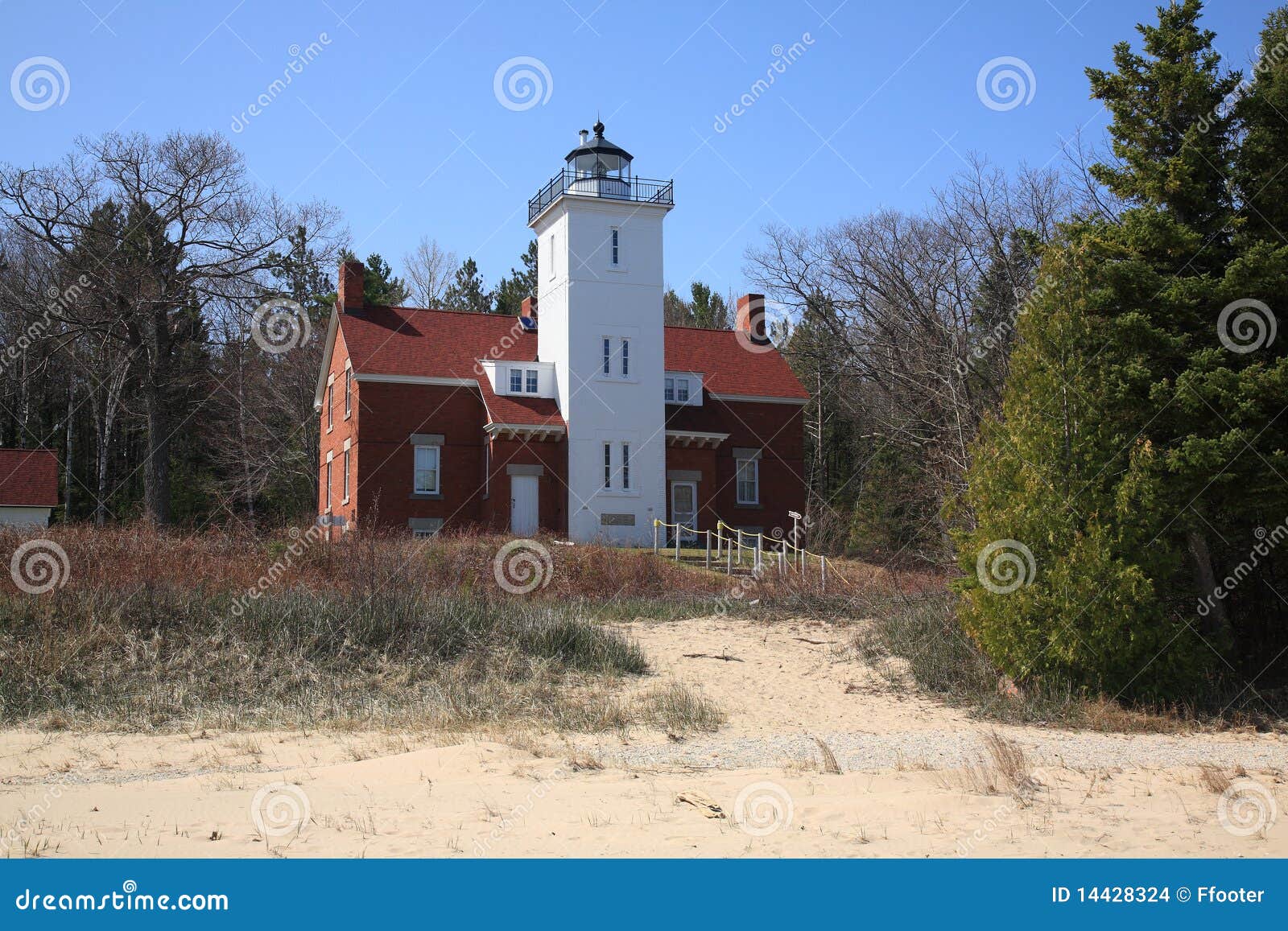 Michigan Mile Point Light Stock Photos - Free & Royalty-Free Stock ...