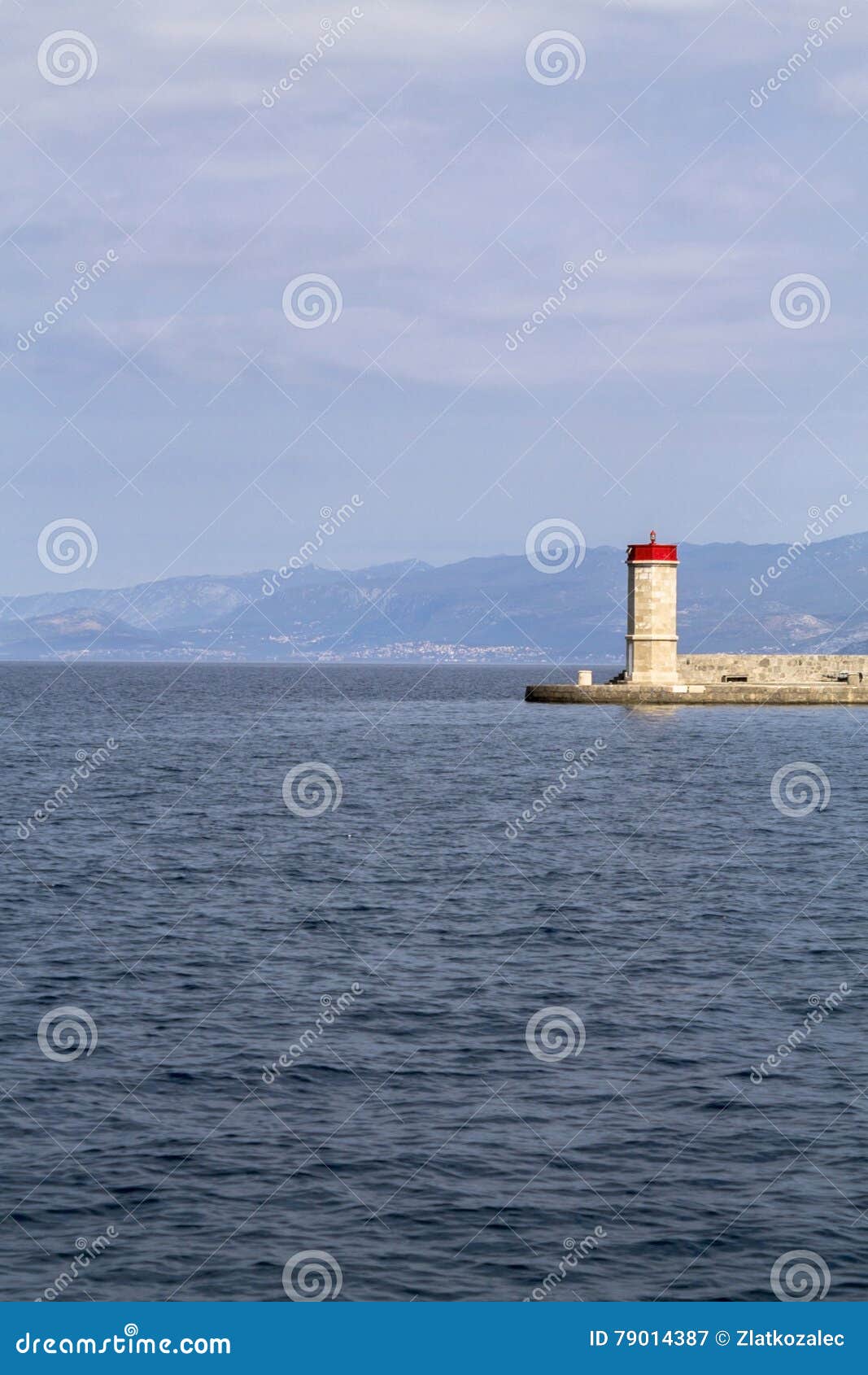 Lighthouse on Adriatic Sea in Croatia Stock Image - Image of waves ...