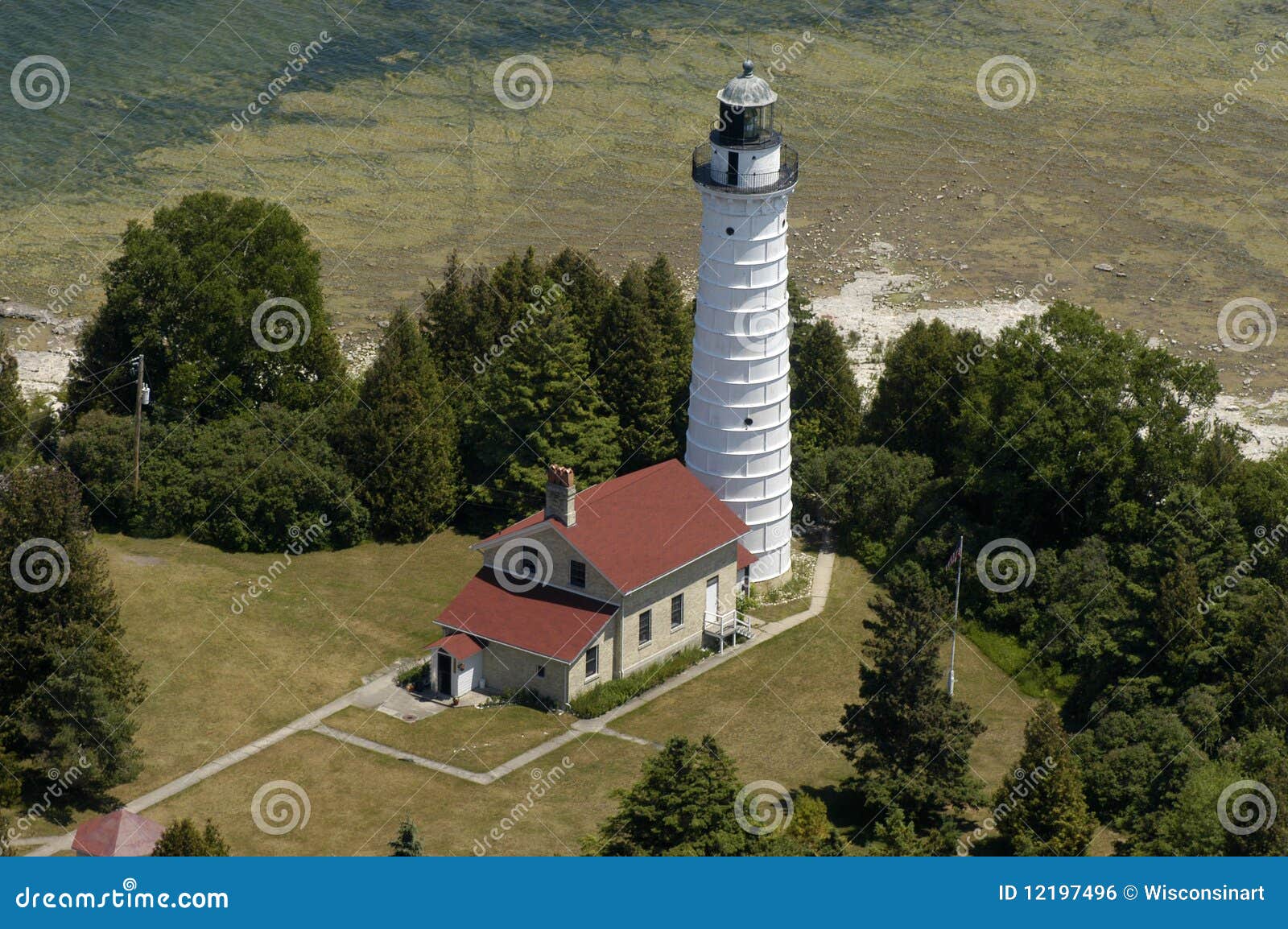 Lighthouse Aerial View stock photo. Image of retro, safety - 12197496