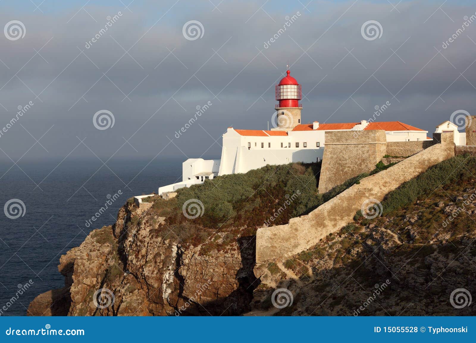 Lighthouse in Algarve, Portugal Stock Photo - Image of atlantic, sagres ...