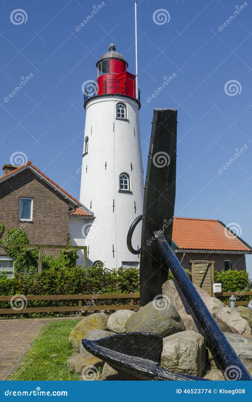 Lighthouse with Anchor stock photo. Image of secure, tower - 46523774