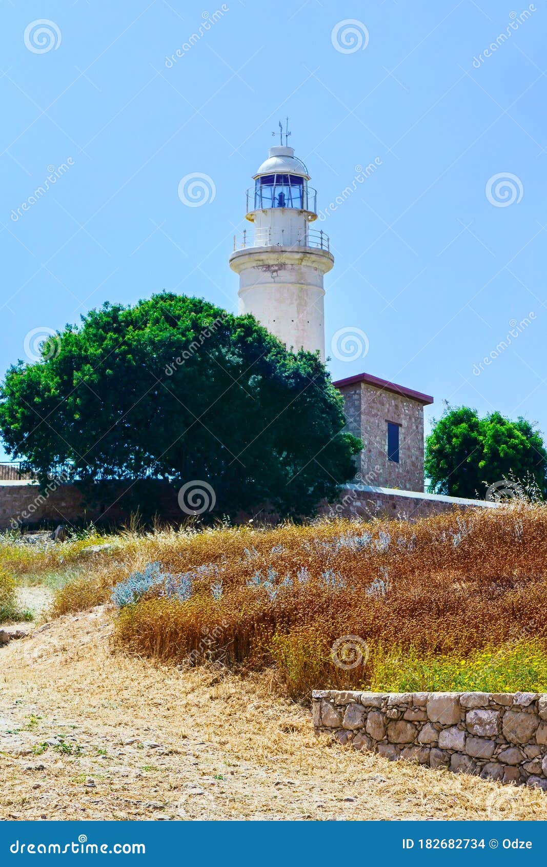 Lighthouse in Archaeological Park in Paphos, Cyprus Stock Photo - Image ...