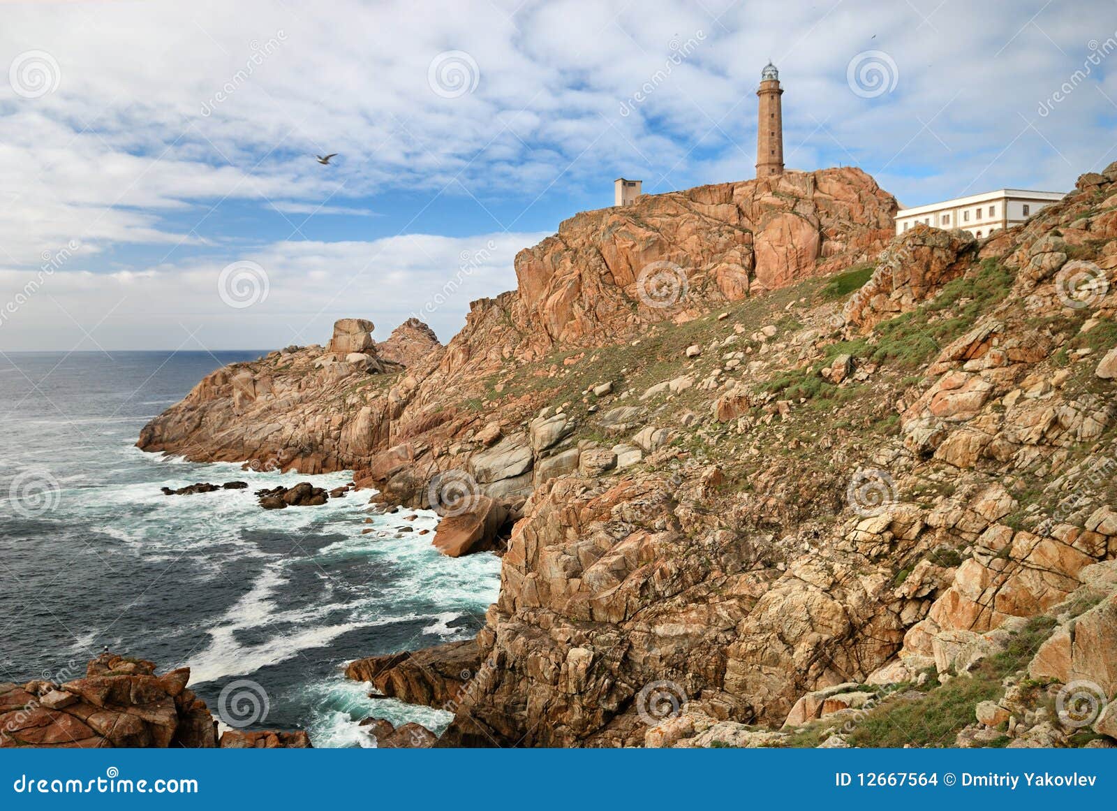 Lighthouse on the Atlantic Ocean Stock Photo - Image of ocean, stones ...