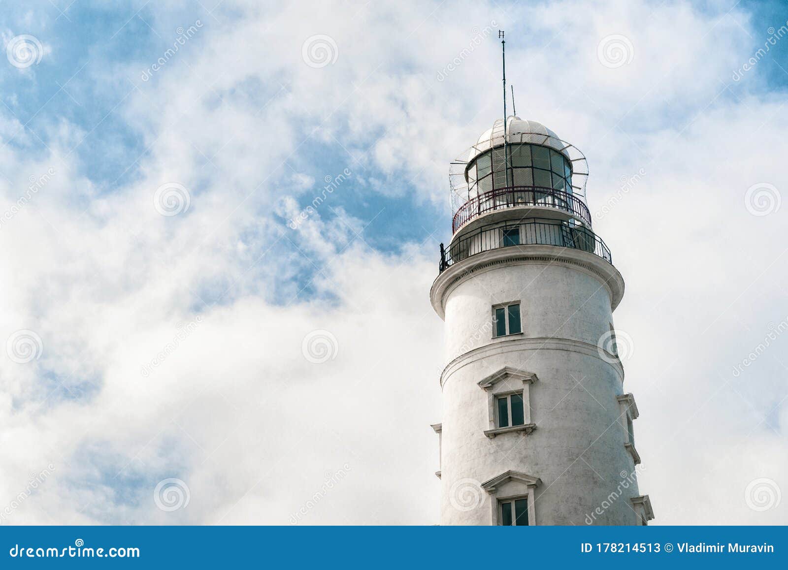 Lighthouse on a Background of Blue Sky Stock Image - Image of panorama ...