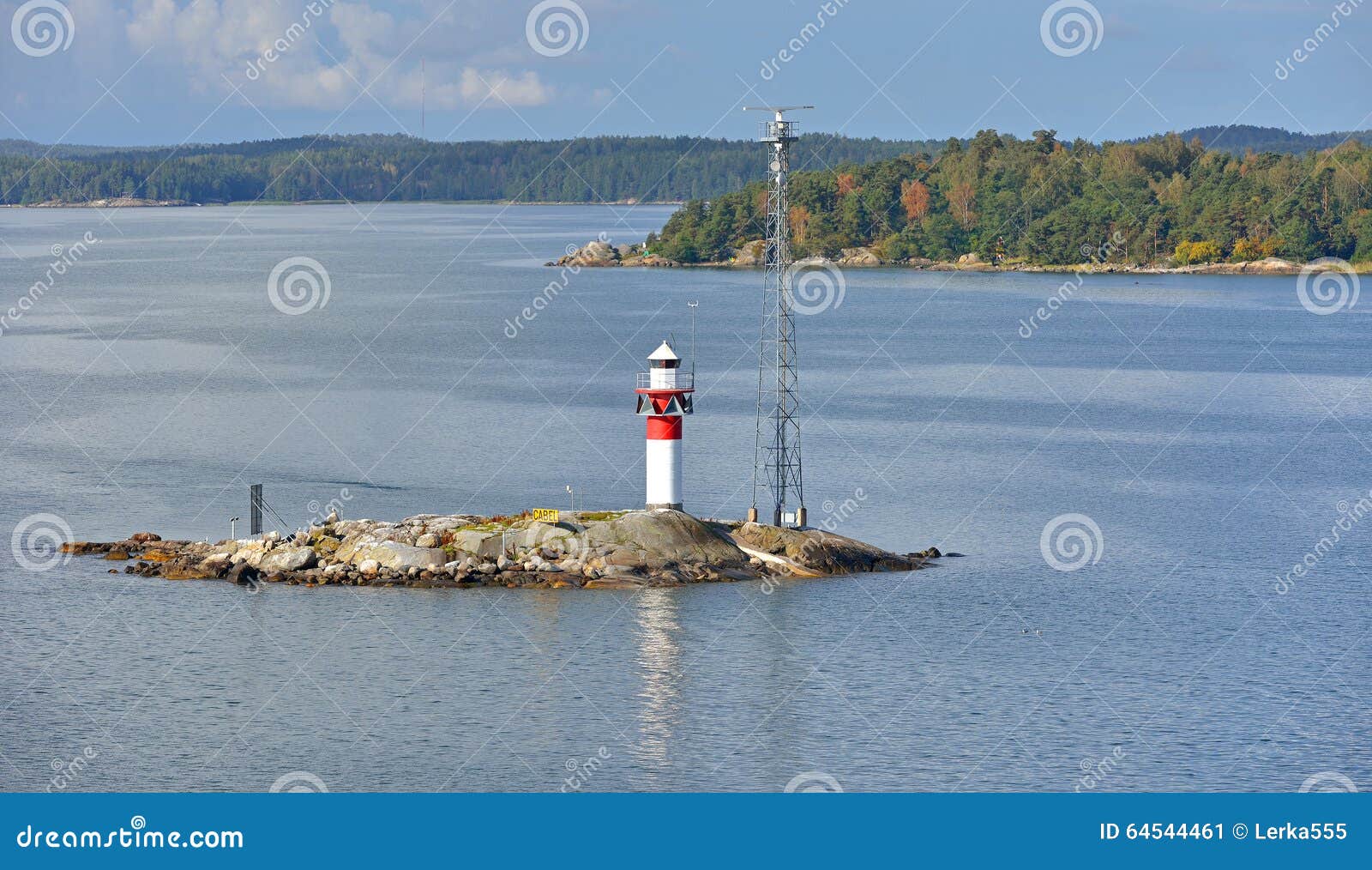Lighthouse in Baltic Sea stock image. Image of beacon - 64544461