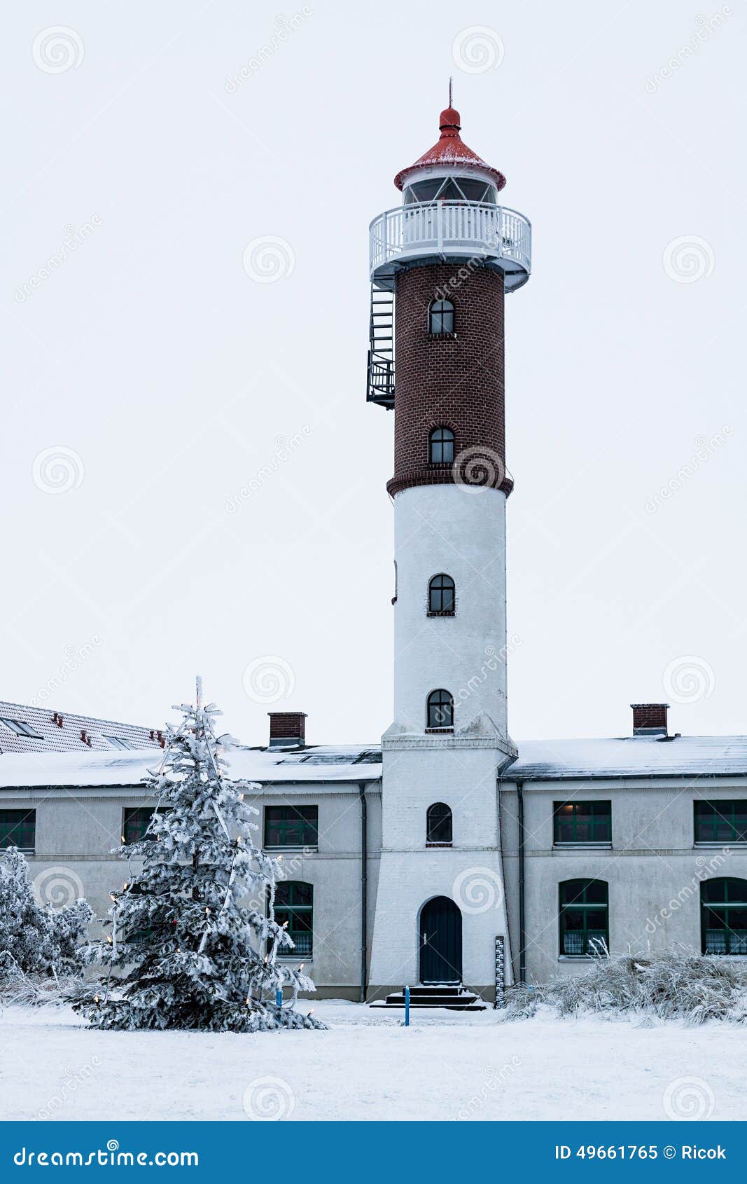 Lighthouse on the Baltic Sea Coast Stock Image - Image of christmas ...