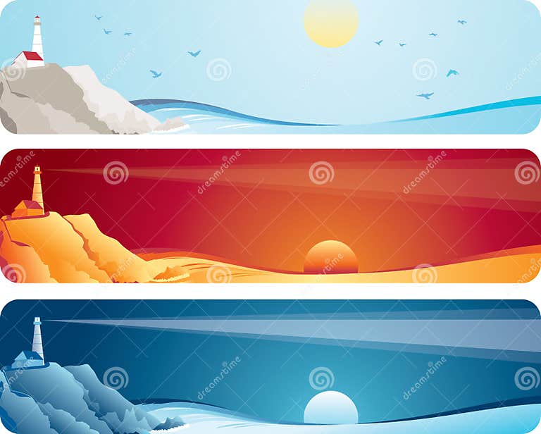 Lighthouse - banner stock vector. Illustration of banner - 10341230