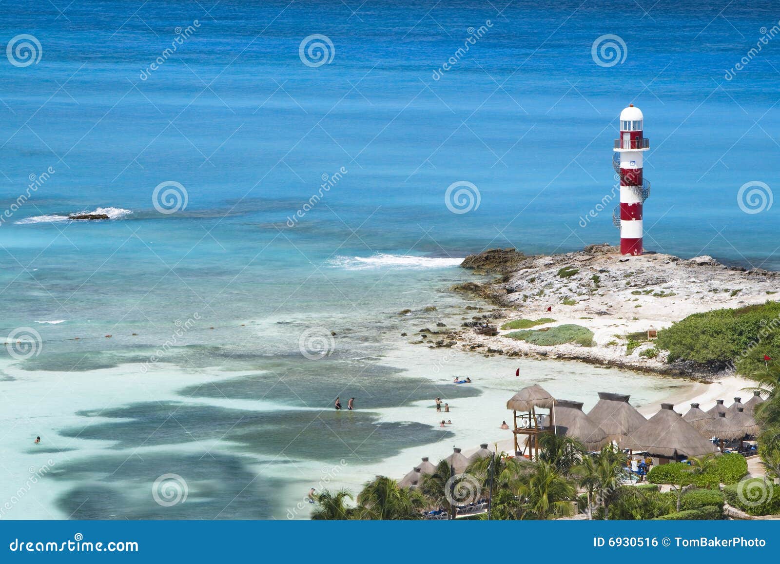 Lighthouse on the Beach stock photo. Image of paradise - 6930516