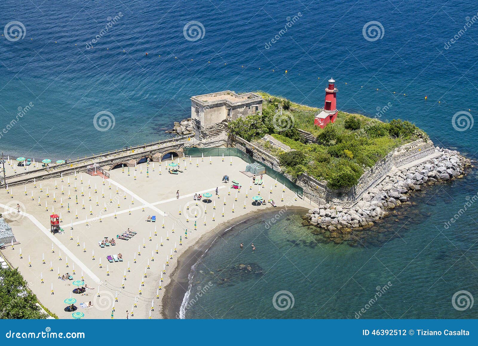 Lighthouse stock photo. Image of ships, beach, bacoli - 46392512