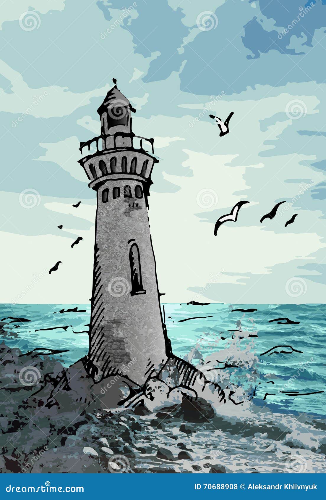 Lighthouse, Beacon Illustration Stock Illustration - Illustration of ...