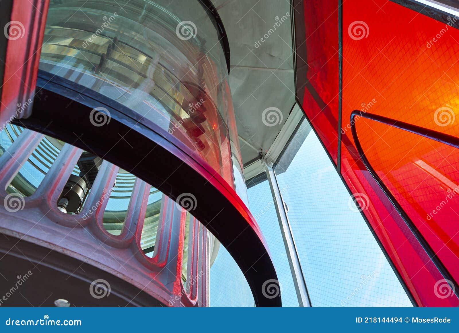 Lighthouse Beacon from the Inside at Daylight Stock Photo - Image of ...