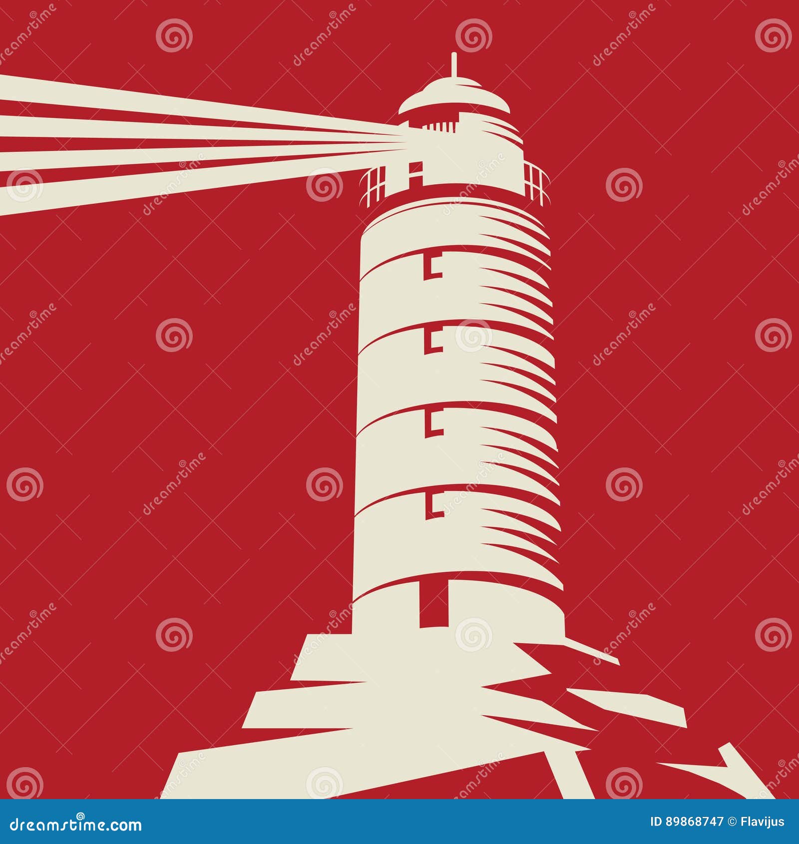 Lighthouse, Beacon, Lighthouse Stands on Rocks Stock Vector ...
