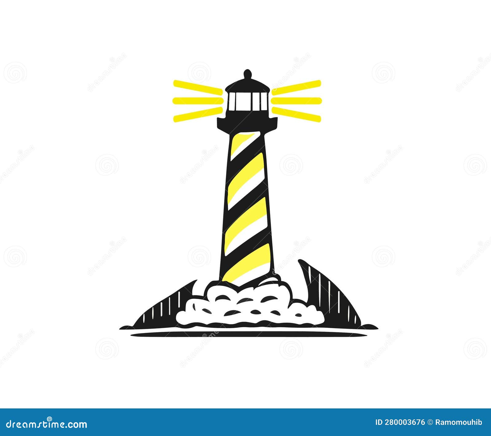 Lighthouse Beacon a Sea Tower Illustration Vector Image Stock ...