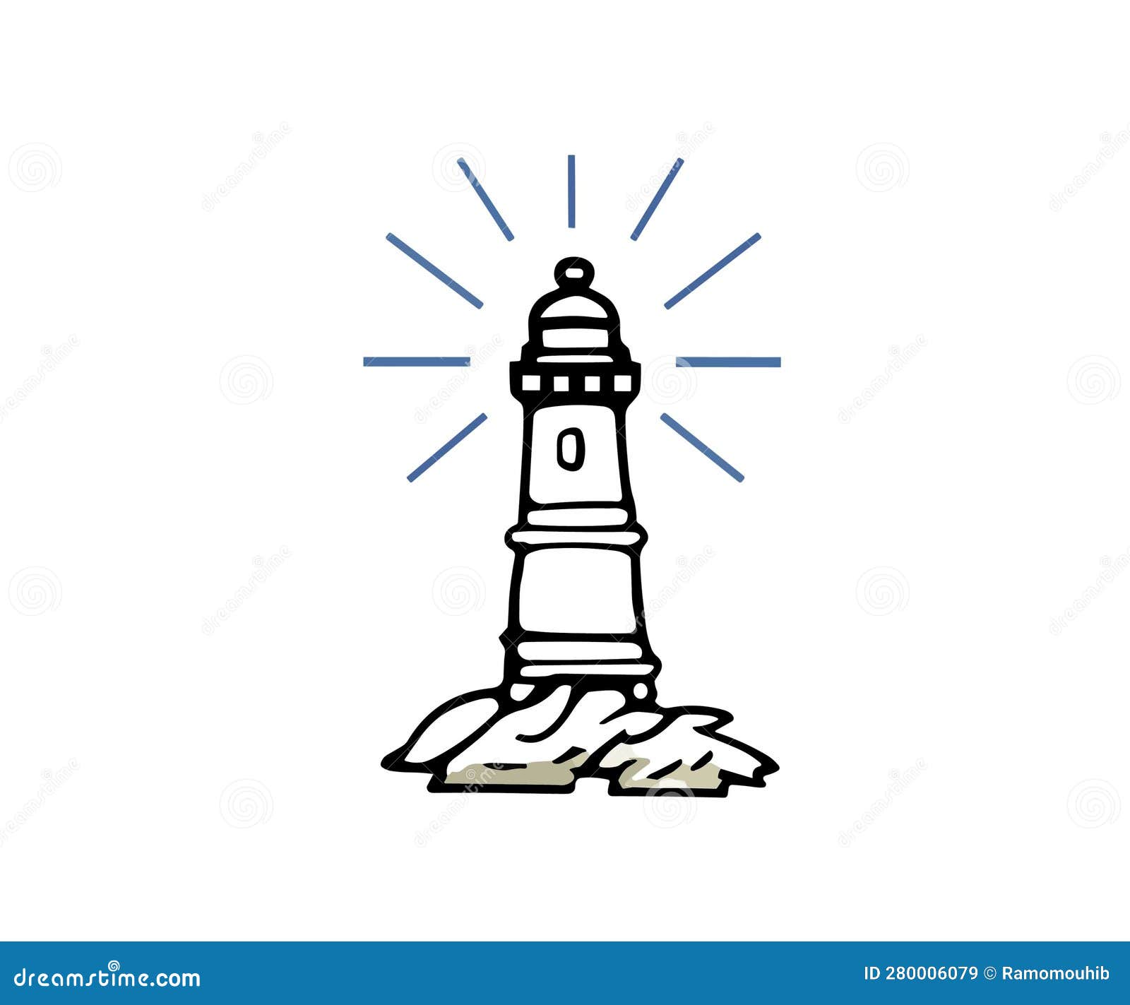 Lighthouse Beacon a Sea Tower Illustration Vector Image Stock Vector ...