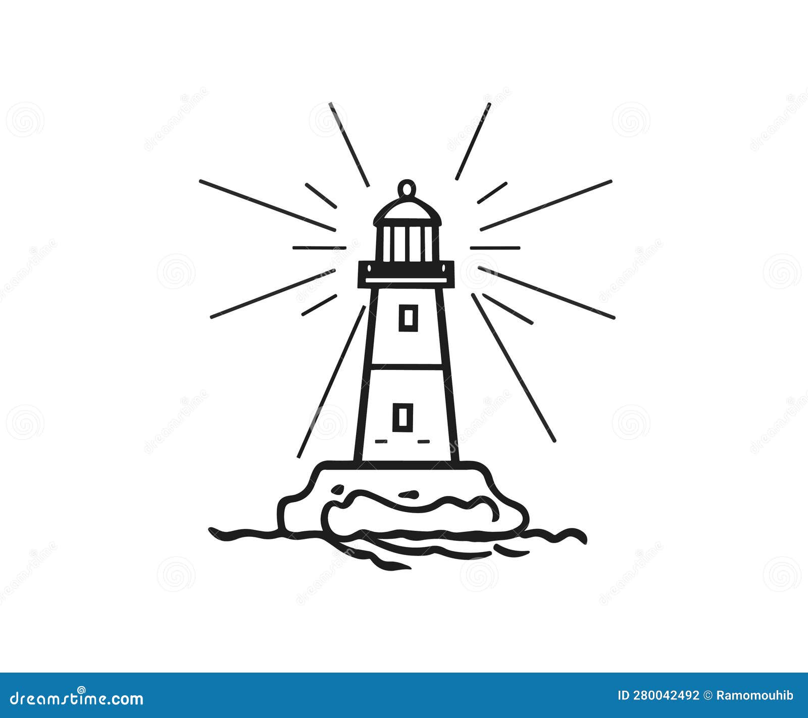 Lighthouse Beacon a Sea Tower Illustration Vector Stock Illustration ...