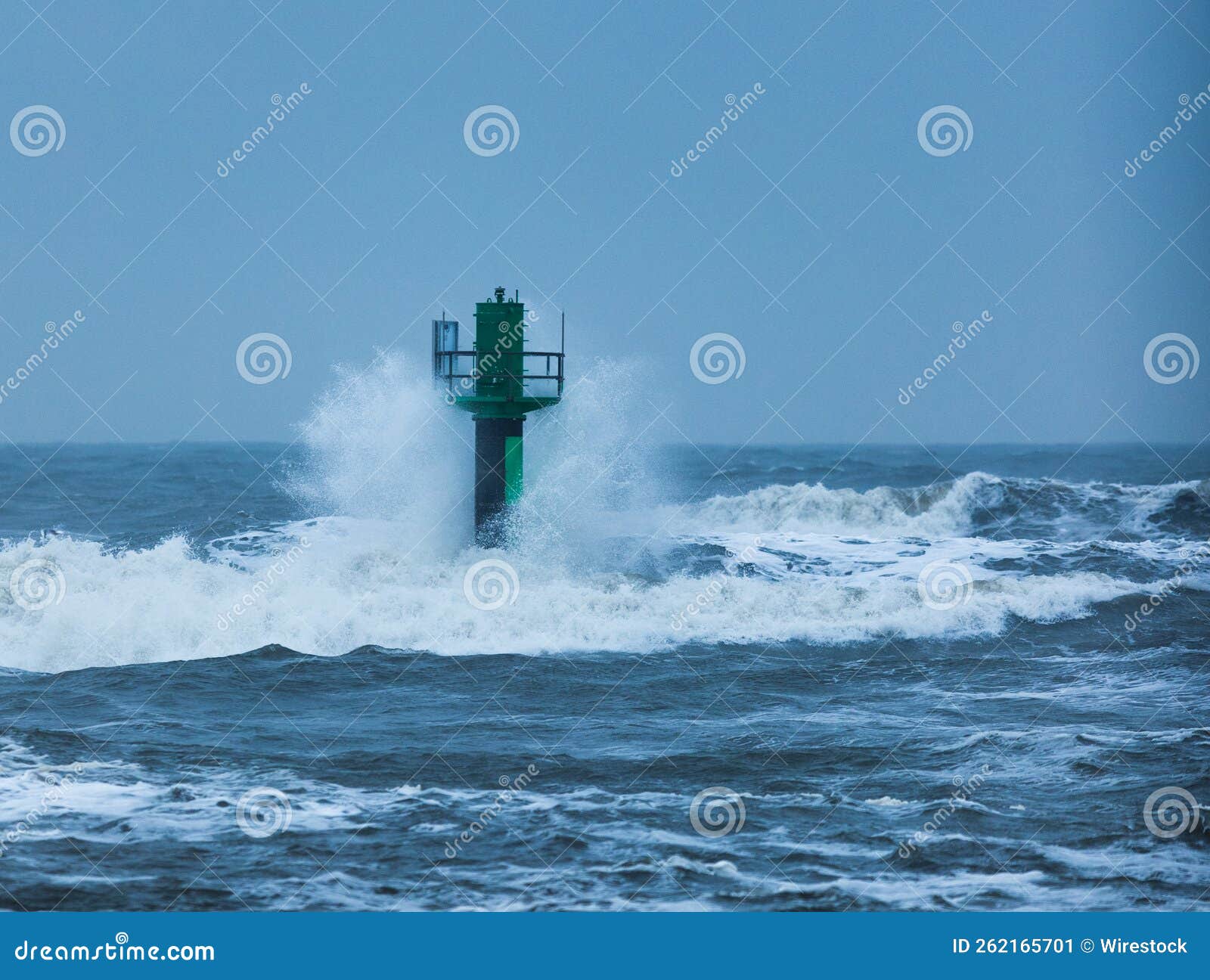 Lighthouse Being Hit by the Waves of the Sea Stock Image - Image of ...
