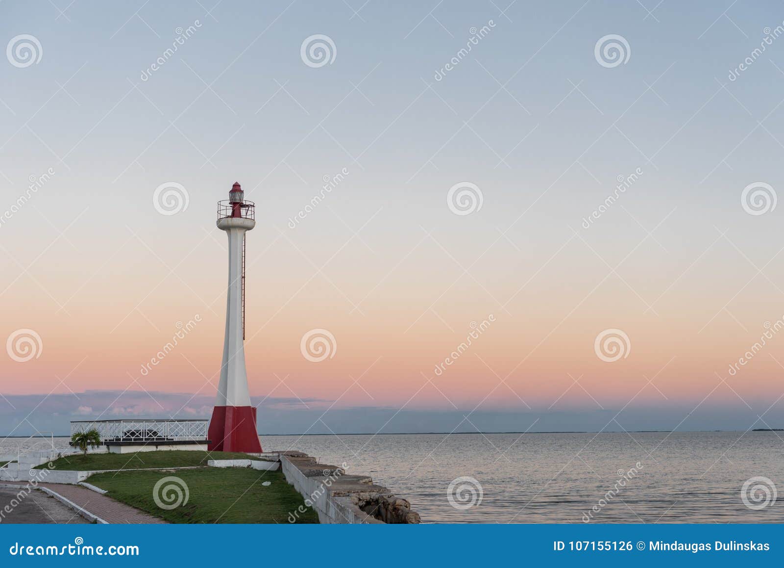 Lighthouse in Belize. Sunset Light with Caribbean Sea in Background ...
