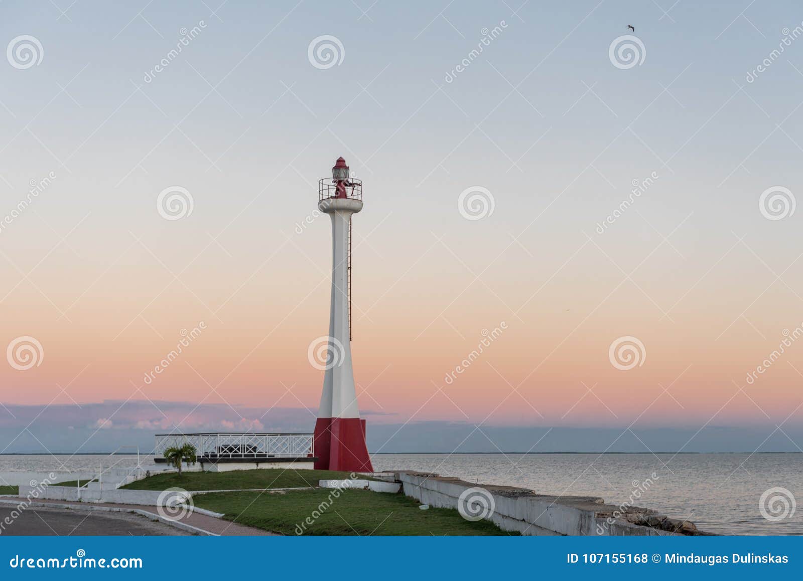 Lighthouse in Belize. Sunset Light with Caribbean Sea in Background ...