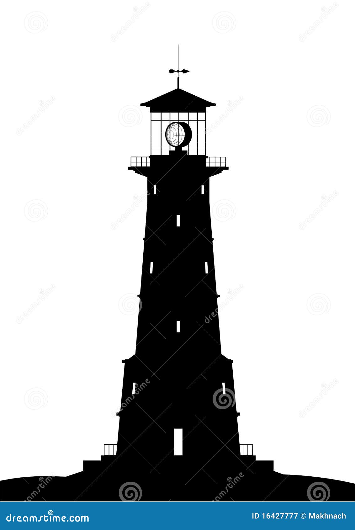 Lighthouse - Black Isolated on Stock Vector - Illustration of nautical ...