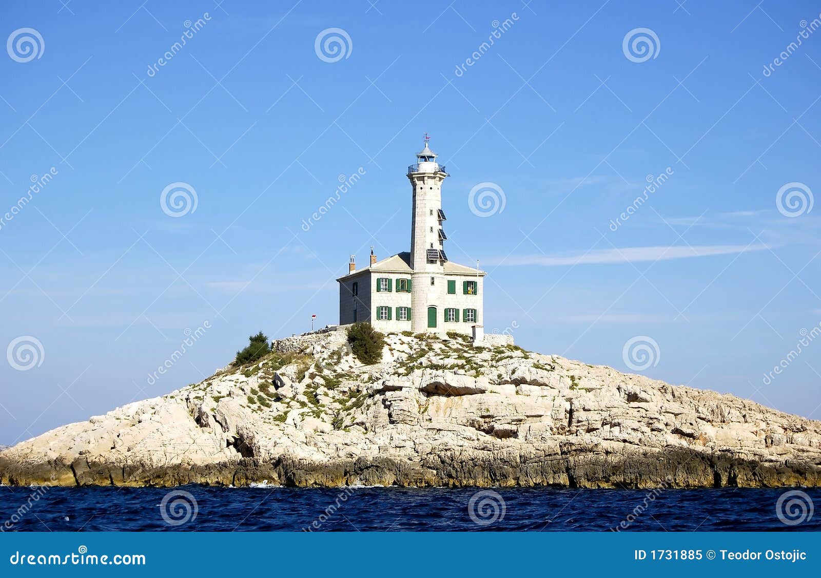 Lighthouse Blitvenica, Croatia Stock Image - Image of navy, landscape ...