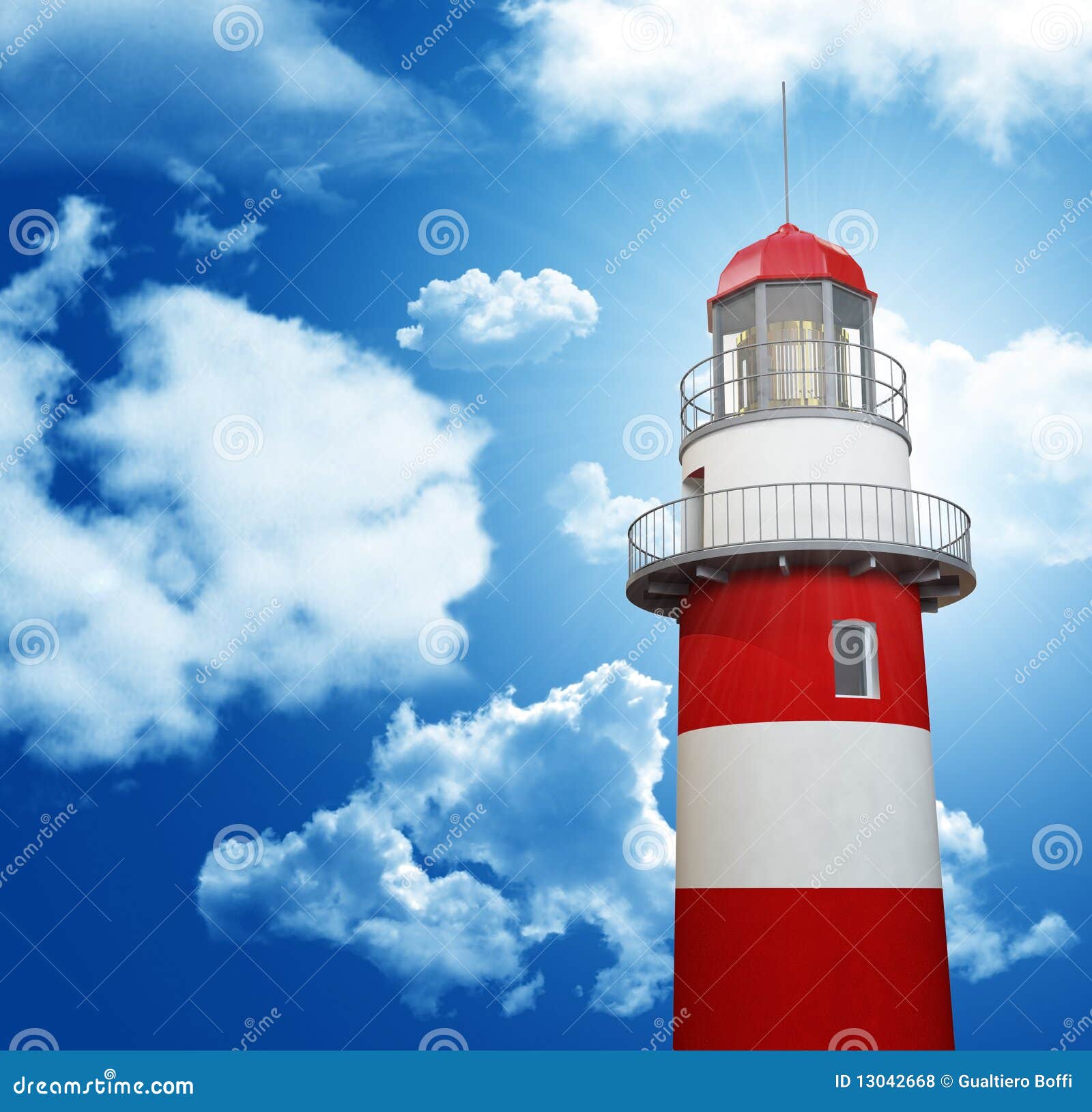 Lighthouse and blue sky stock photo. Image of peaceful - 13042668