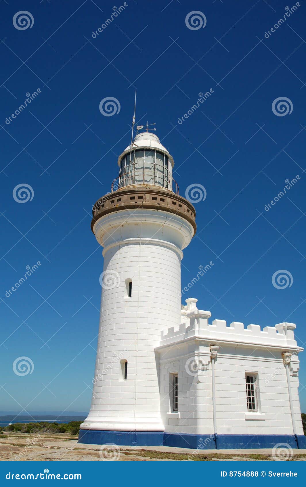 Lighthouse in blue sky stock photo. Image of unique, white - 8754888