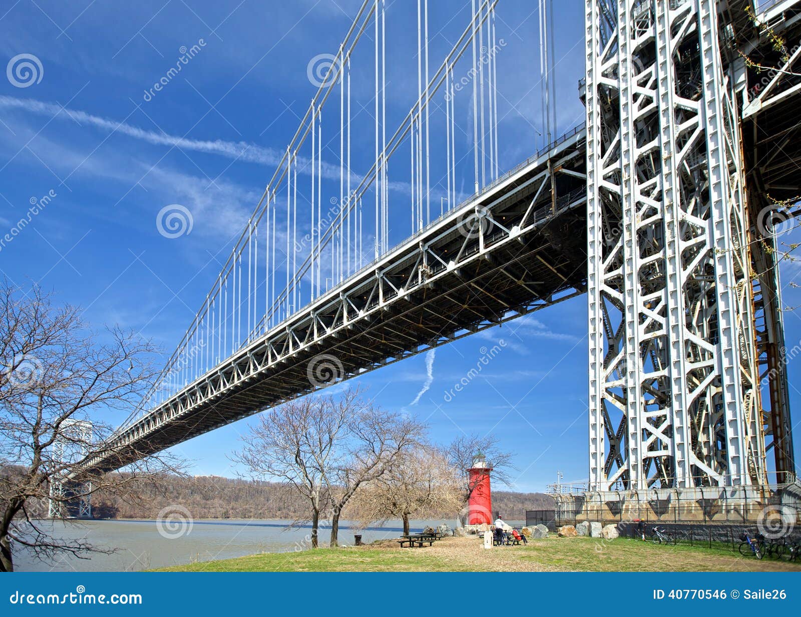 Lighthouse and bridge stock photo. Image of lighthouse - 40770546