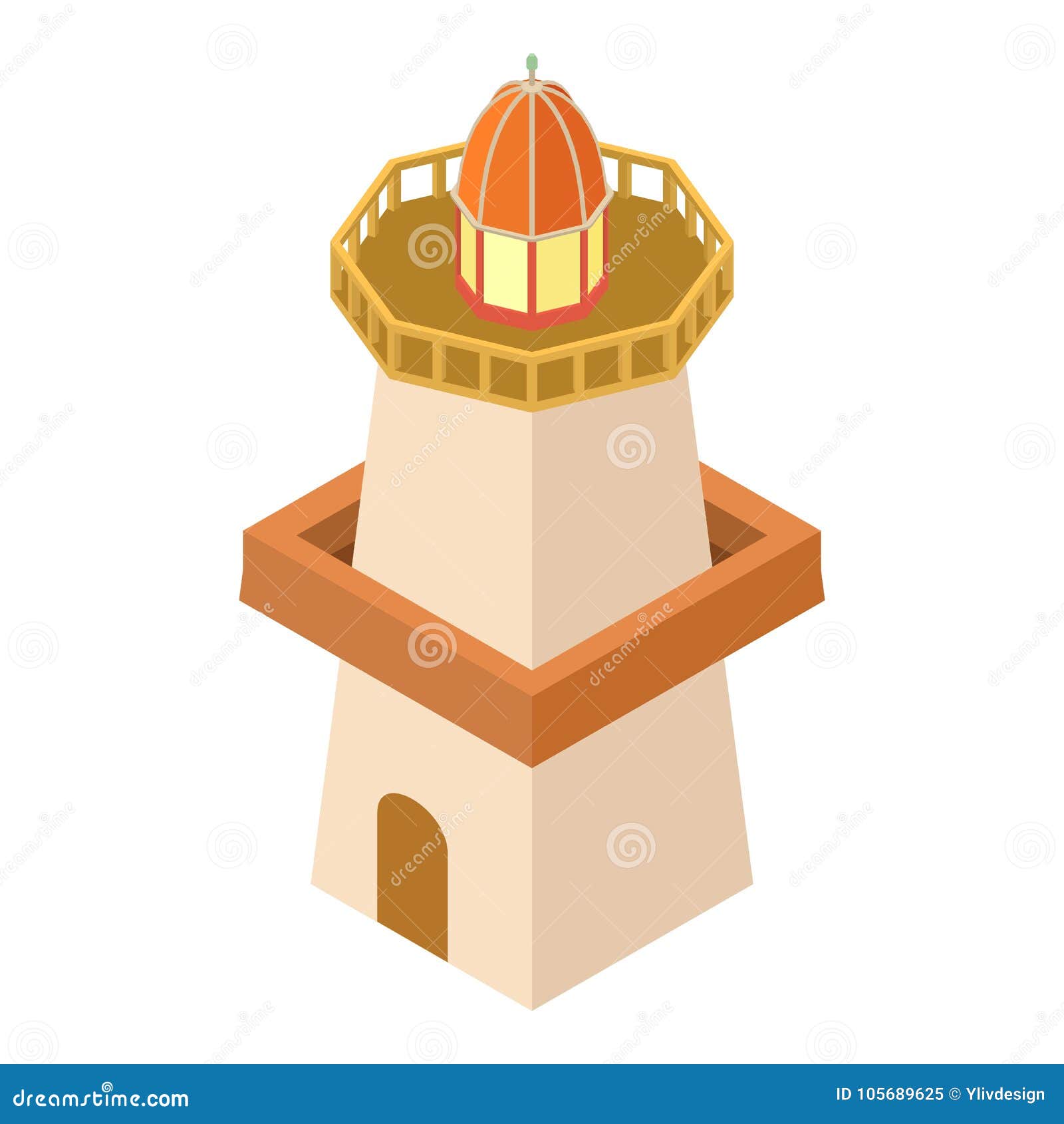 Lighthouse Building Icon, Isometric 3d Style Stock Vector ...
