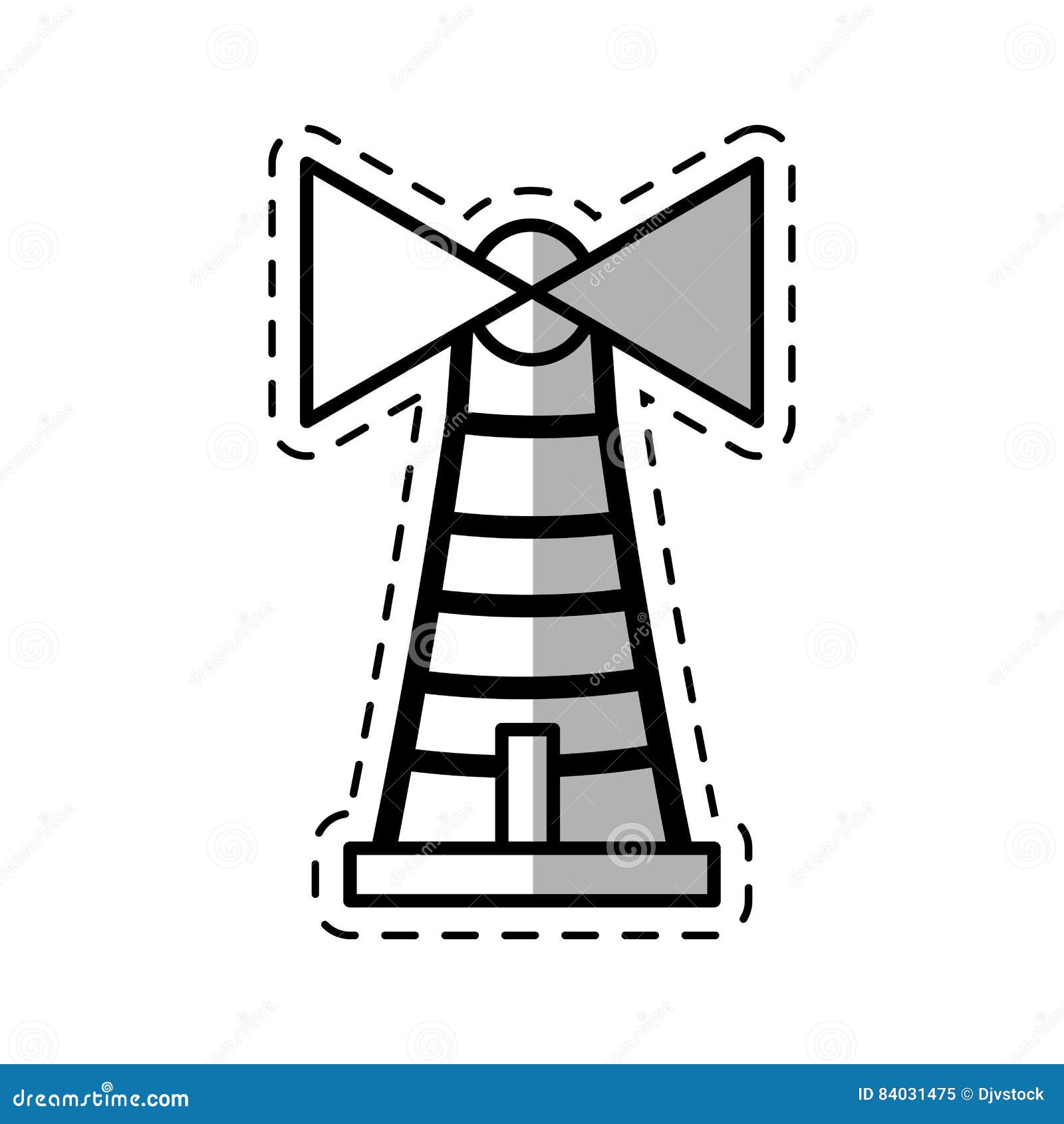 Lighthouse Building Sea Shadow Stock Illustration - Illustration of ...